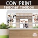Cow Print Teacher Tool Box Labels Farmhouse Classroom Decor Teacher ...