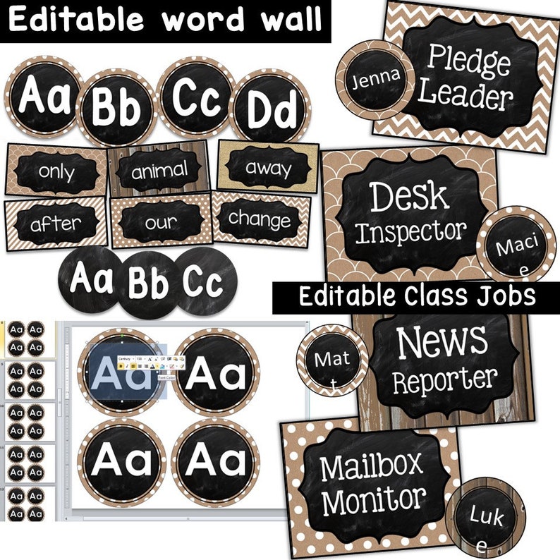 Farmhouse Neutral Classroom Decor Bundle Classroom Bulletin - Etsy