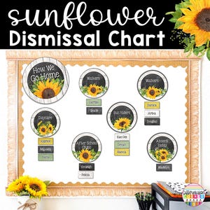 How We Go Home Dismissal Chart Template | Sunflower Farmhouse Classroom ...