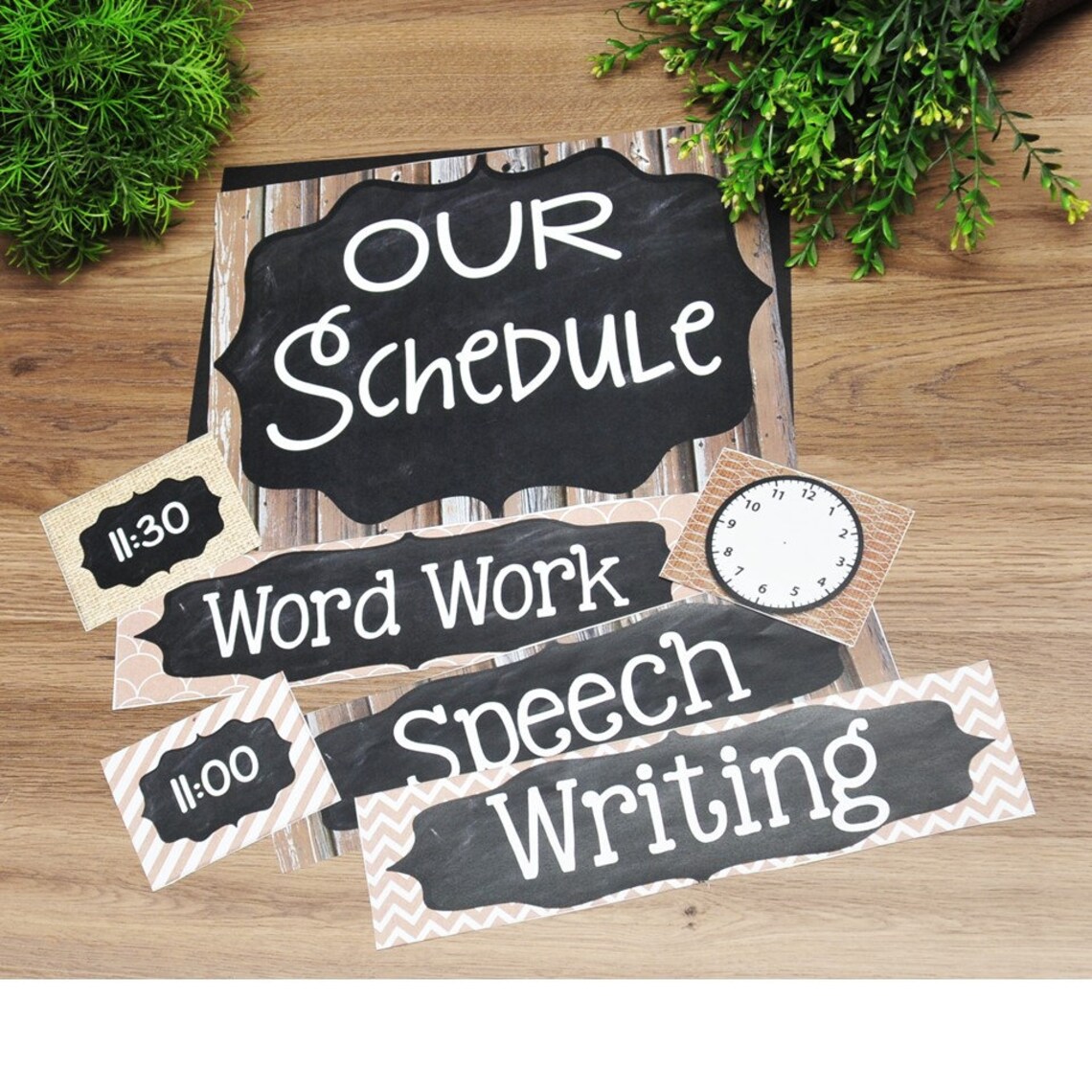 Editable Daily Schedule Cards Farmhouse Classroom Decor Farmhouse ...