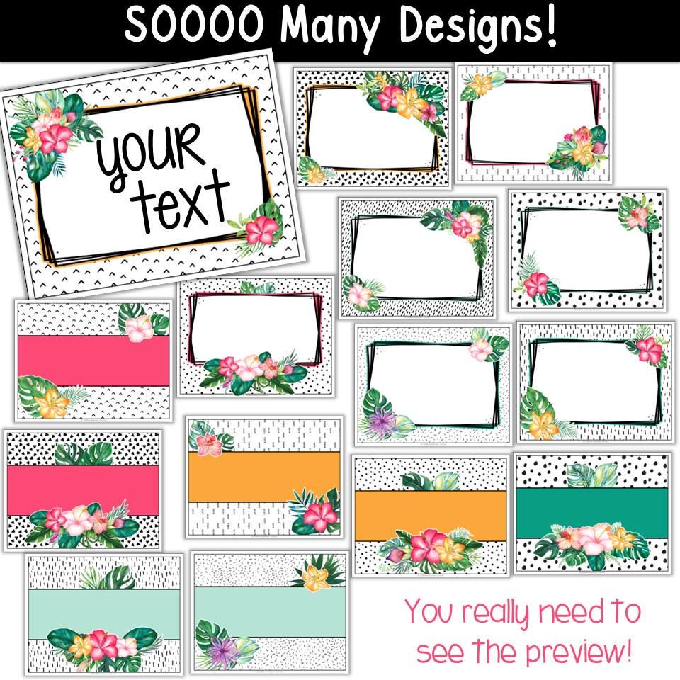 Editable Classroom Labels Tropical Classroom Decor Tropical Classroom ...