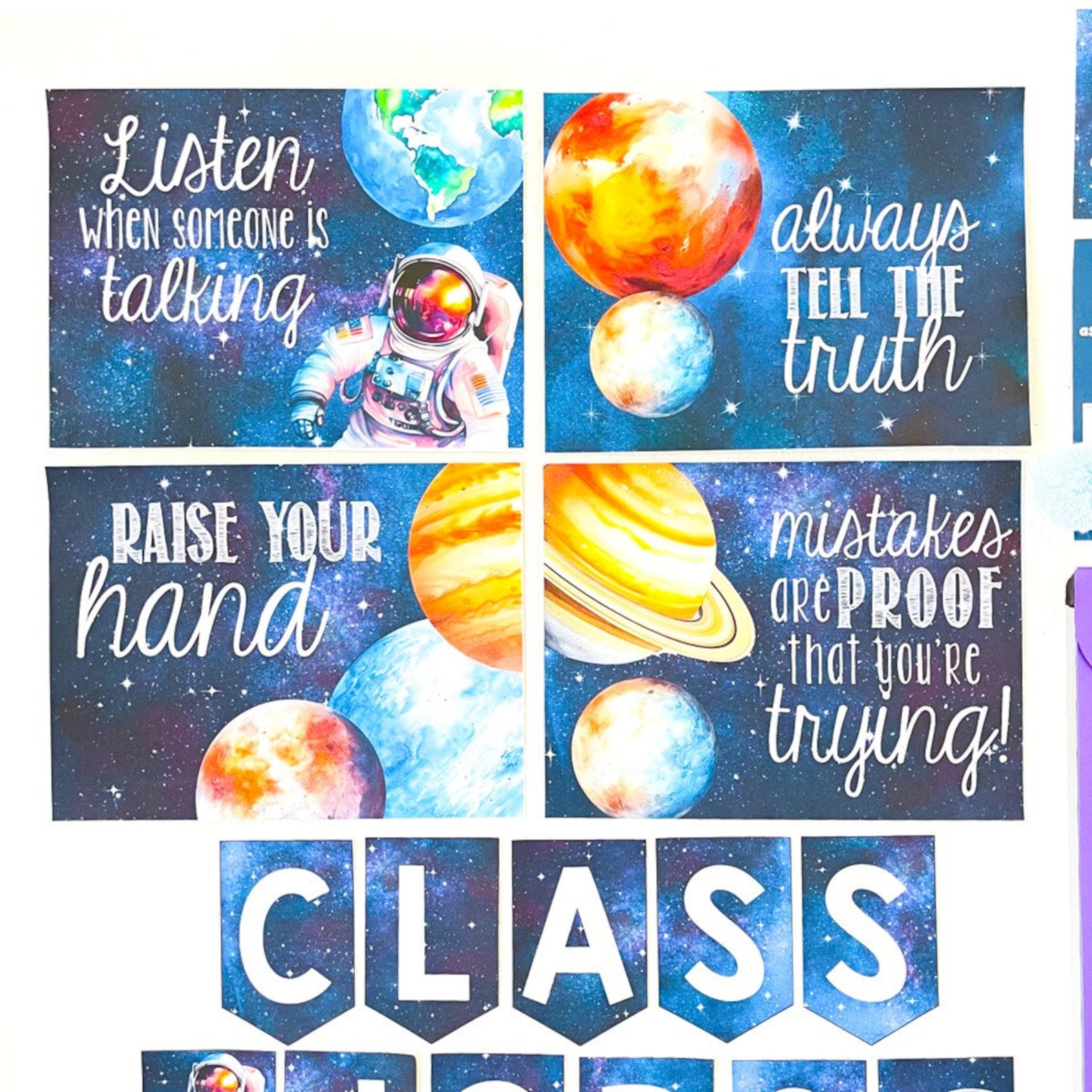 Space Classroom Rules Posters Space Classroom Decor Classroom Rules and ...