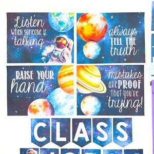 Space Classroom Rules Posters Space Classroom Decor Classroom Rules and ...