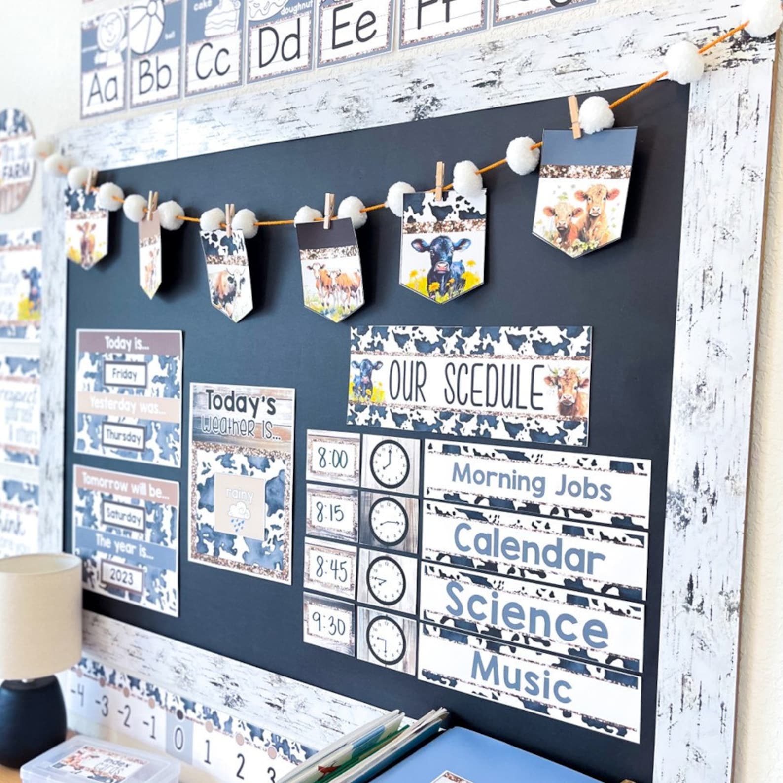 Cow Print Neutral Classroom Decor Bundle | Classroom Bulletin Board ...