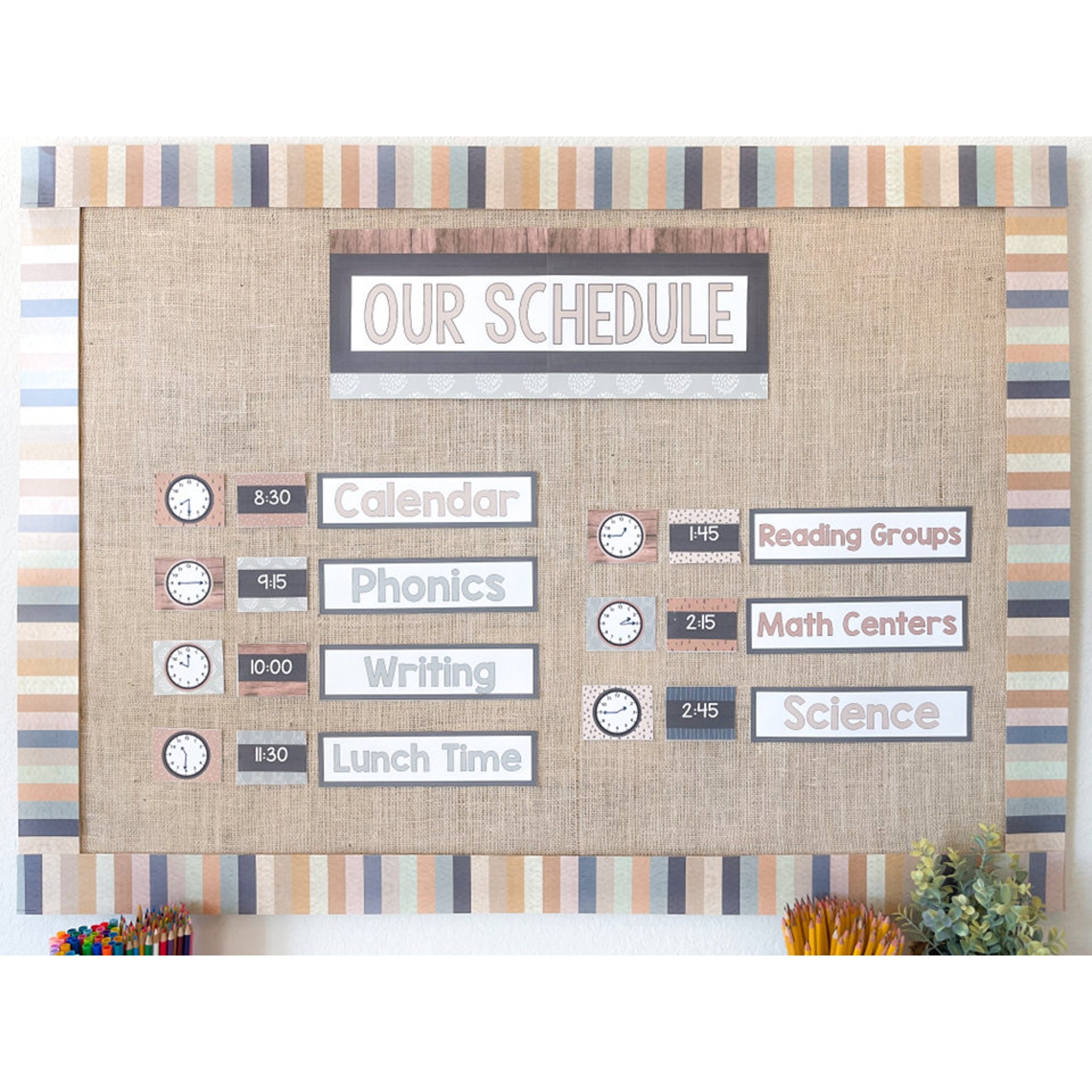 Editable Daily Schedule Cards Neutral Boho Classroom Decor Boho ...
