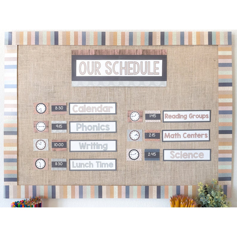 Editable Daily Schedule Cards Neutral Boho Classroom Decor Boho ...