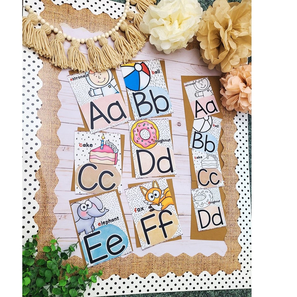 Alphabet Posters With Pictures for the Classroom Neutral Boho Classroom ...