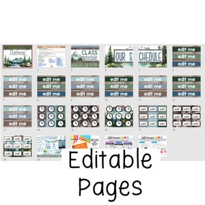 Editable Daily Schedule Cards Nature Classroom Decor Printable ...