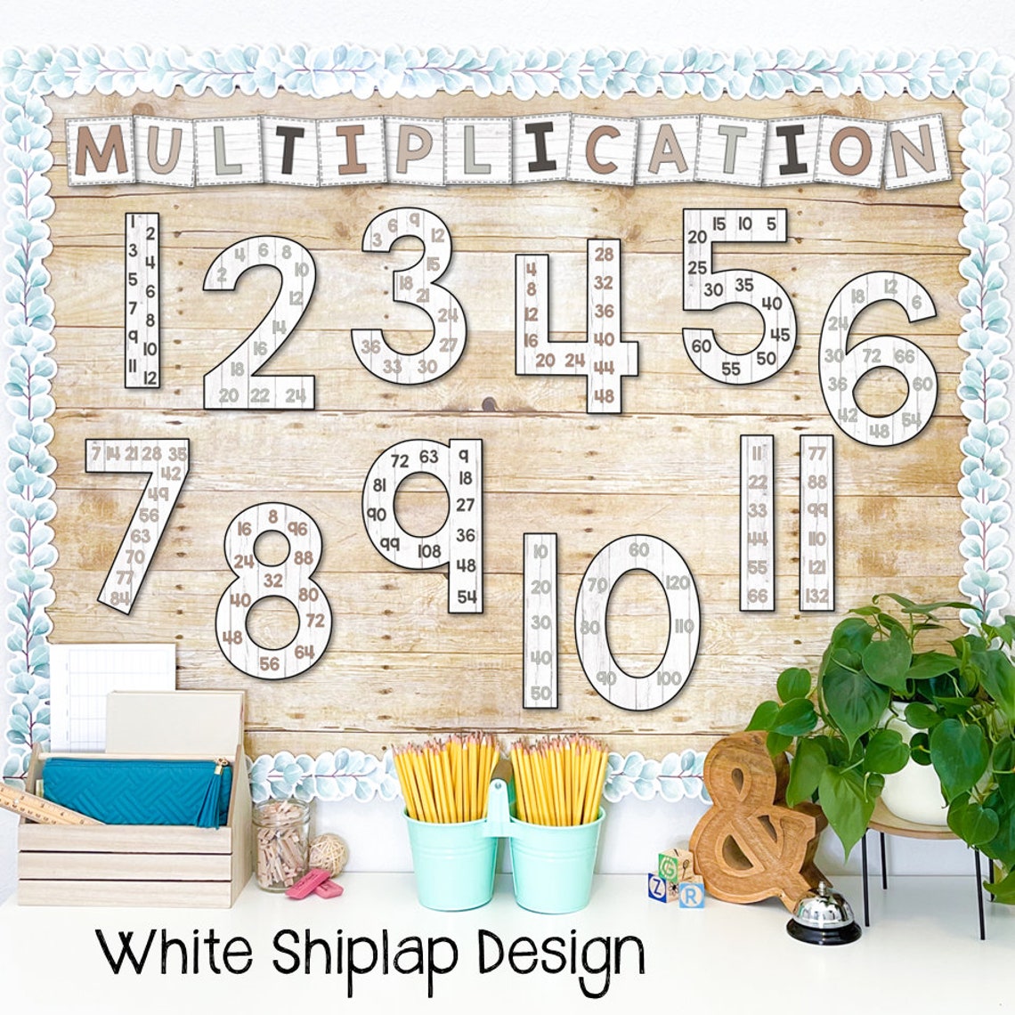 Neutral Multiplication Poster Times Tables Posters Skip - Etsy