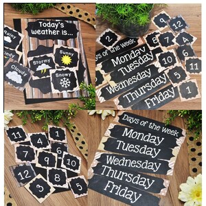 Farmhouse Neutral Classroom Calendar & Weather Display Set | Farmhouse ...