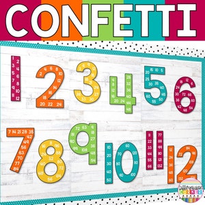 Multiplication Posters Confetti Rainbow Classroom Decor | Printable ...