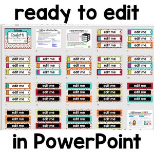 Editable Confetti Rainbow Classroom Labels Classroom Decor Confetti ...