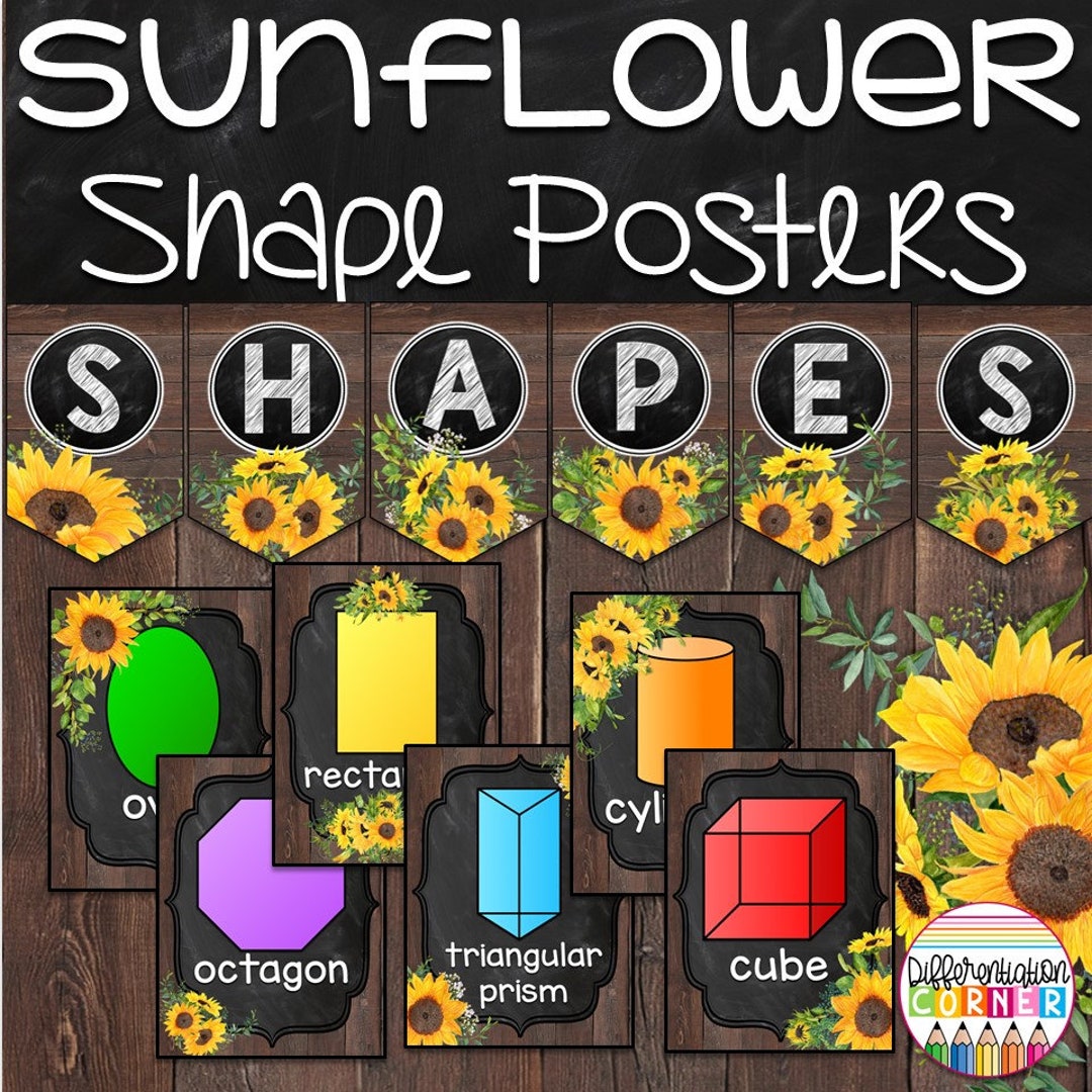 PRINTABLE Shape Posters and Charts | Sunflower Farmhouse Classroom ...