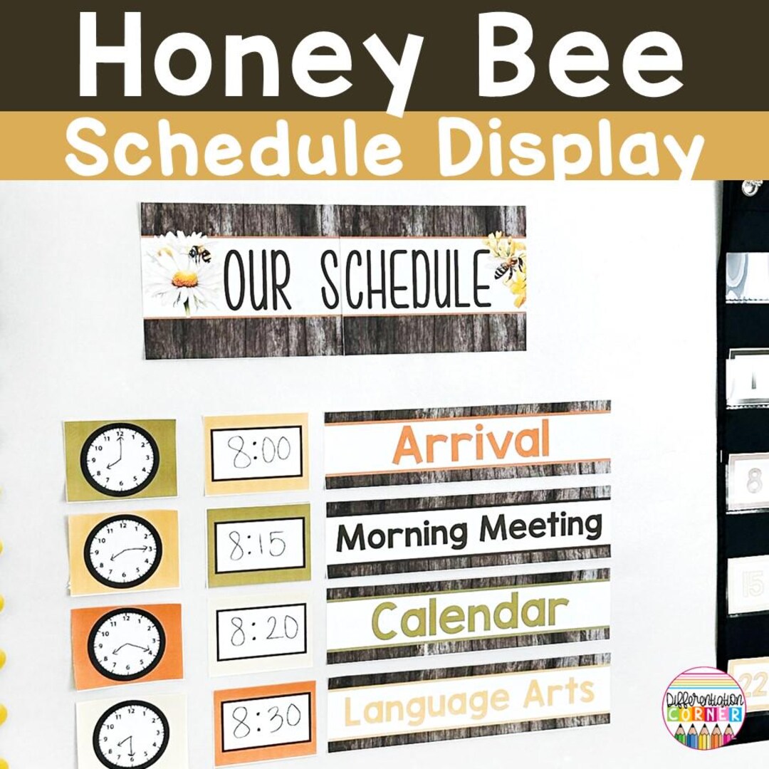 Editable Daily Schedule Cards Bee Classroom Decor Printable Classroom ...