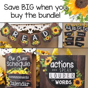 PRINTABLE Color Posters Pack | Sunflower Farmhouse Classroom Decor ...