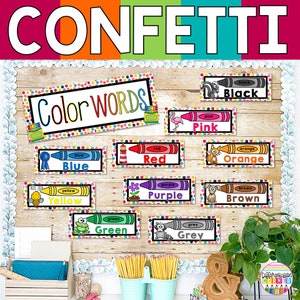 PRINTABLE Color Posters Pack | Confetti Rainbow Classroom Decor ...