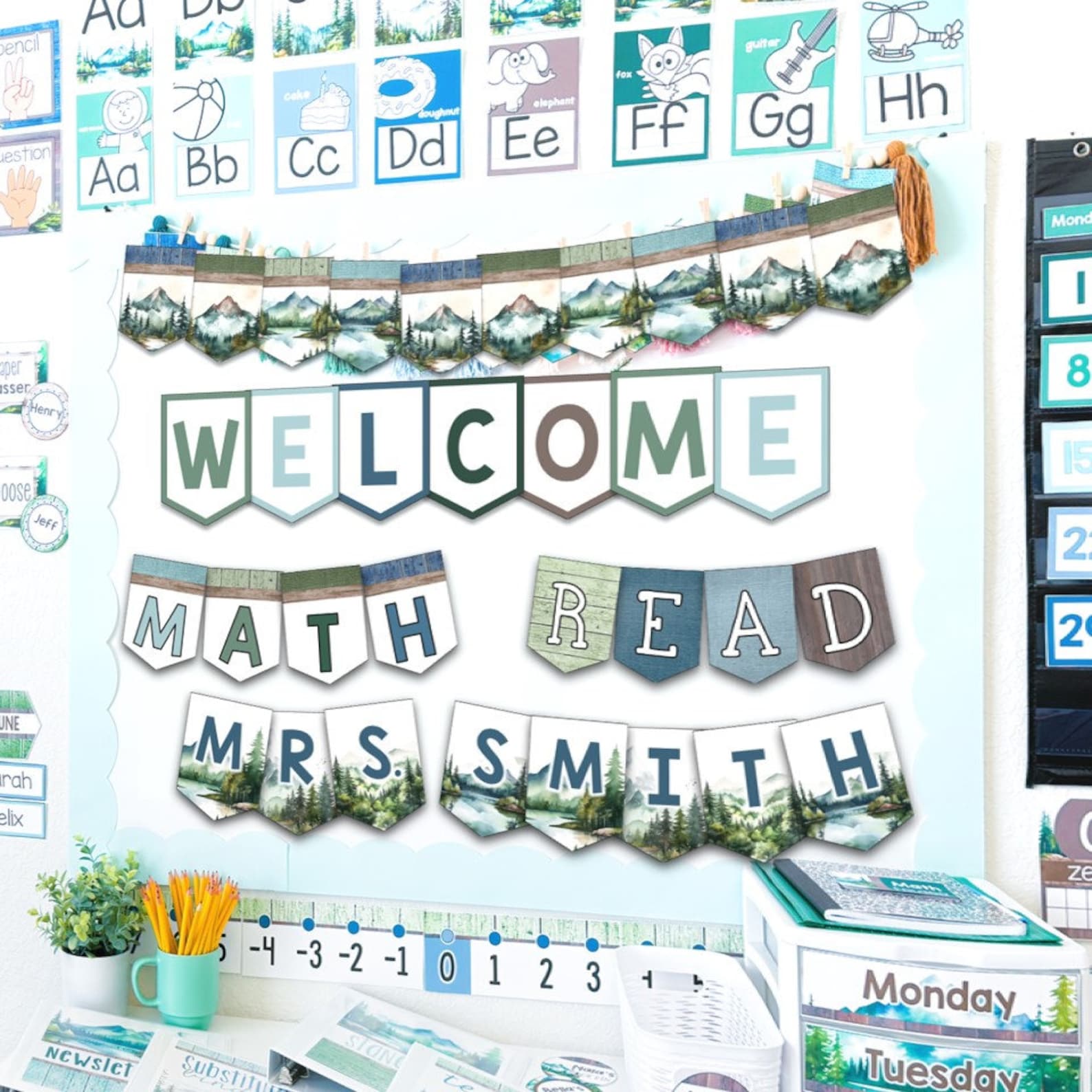 Editable Nature Bunting Bulletin Board Banner Letters Nature Classroom ...