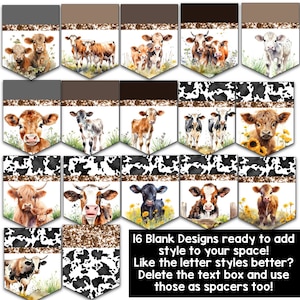 Editable Cow Print Bunting Bulletin Board Banner Letters Farmhouse ...