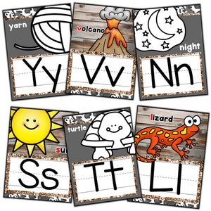 Cursive Alphabet Posters for the Classroom | Cow Print Farmhouse ...