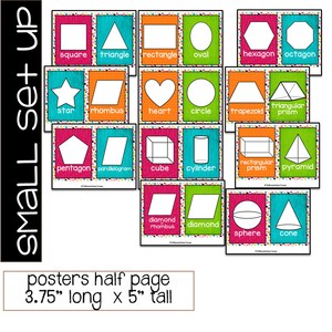 PRINTABLE Shape Posters and Charts | Confetti Rainbow Classroom Decor ...