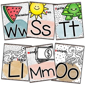 Alphabet Posters With Pictures for the Classroom | Neutral Boho ...