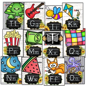 Alphabet Posters for the Classroom | Sunflower Farmhouse Classroom ...