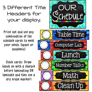 Editable Daily Schedule Cards Rainbow Classroom Decor Printable ...