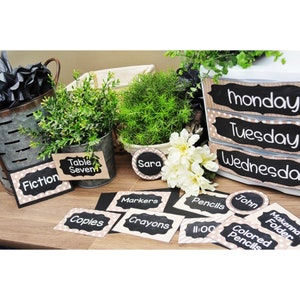 Editable Farmhouse Neutral Classroom Labels Neutral Farmhouse Classroom ...