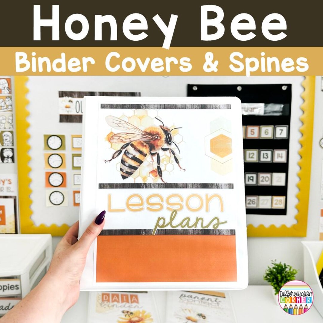 Editable Bee Binder Covers and Spines Bee Classroom Decor Space Binder ...