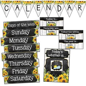Classroom Calendar & Weather Display Set | Sunflower Farmhouse ...
