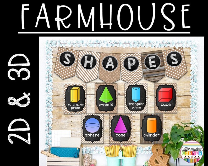 PRINTABLE Shape Posters and Charts Farmhouse Neutral - Etsy
