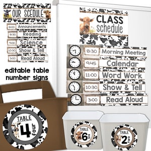 Cow Print Neutral Classroom Decor Bundle | Classroom Bulletin Board ...