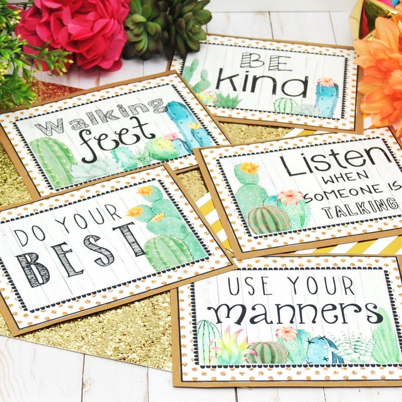 Cactus Classroom Decor Bundle Classroom Bulletin Board - Etsy
