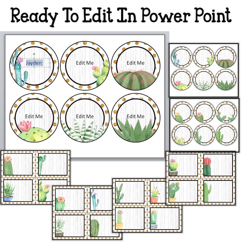 Editable Classroom Jobs Chart Template | Cactus and Succulent Classroom ...