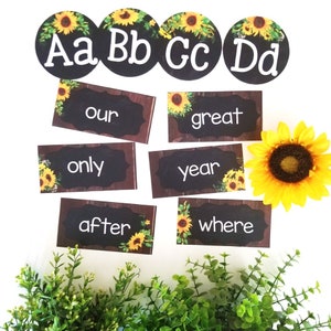 Classroom Word Wall Display Editable | Sunflower Farmhouse Classroom ...