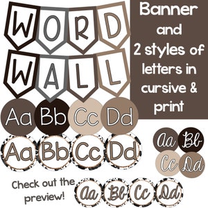 Classroom Word Wall Display Editable Neutral Boho Classroom Decor Word ...