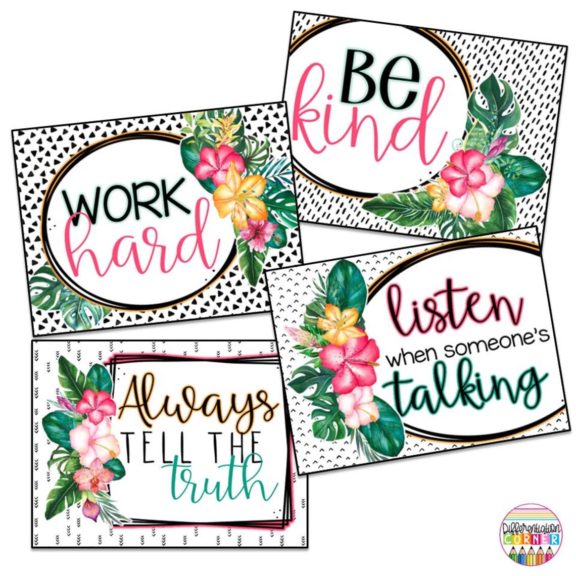 Editable Tropical Classroom Rules Posters Tropical Classroom Decor ...