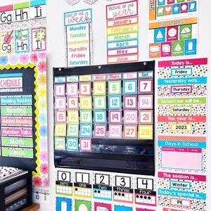 Number Posters 0-30 Number Line With Negative Numbers Confetti Rainbow ...