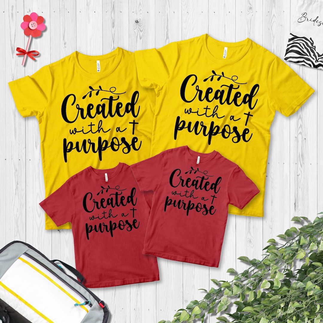 Created With A Purpose Shirt, Bible Verse Shirt, Church Gift, Christian ...
