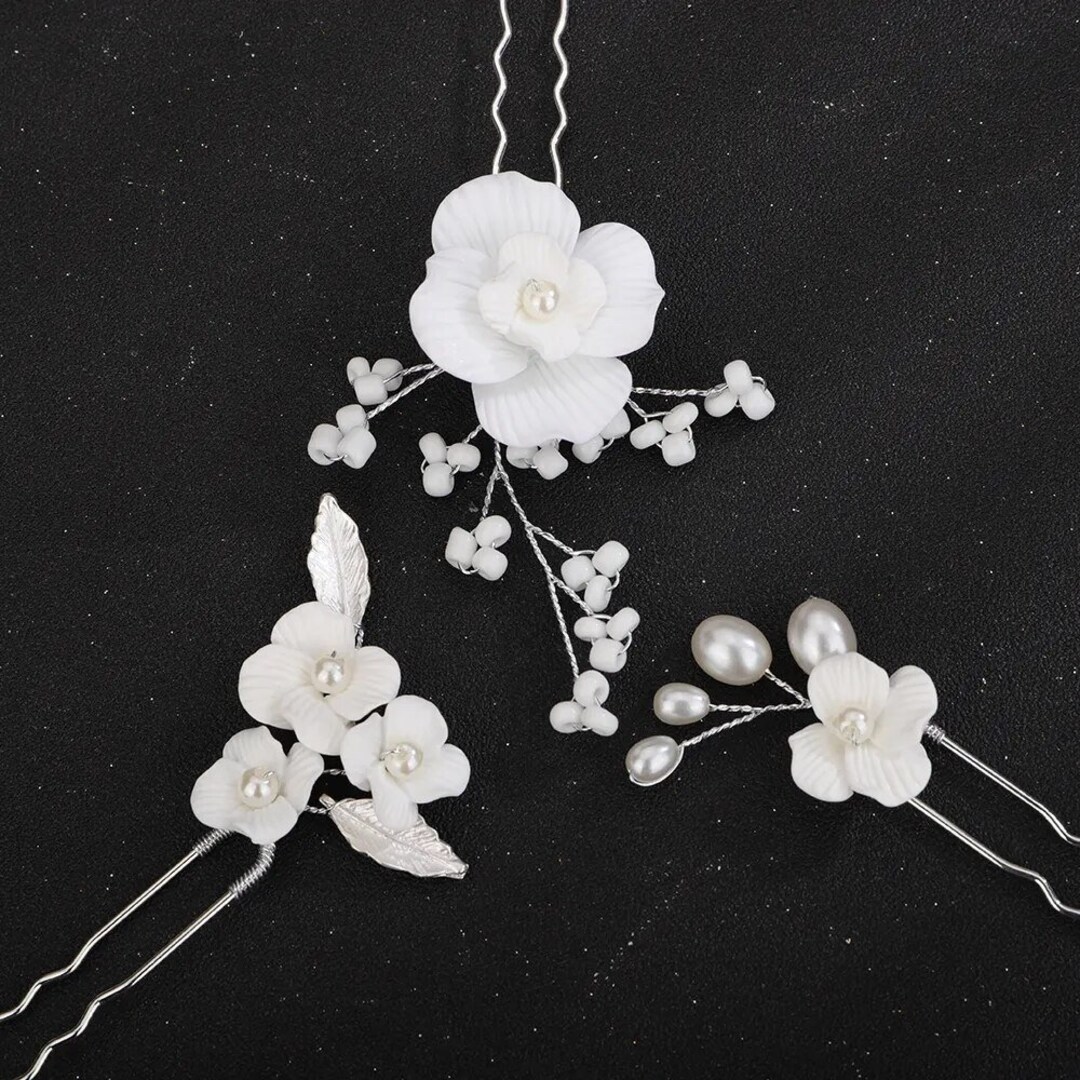 Bridal Flower Hair Pins Flower Hair Comb For Wedding Bridal Etsy