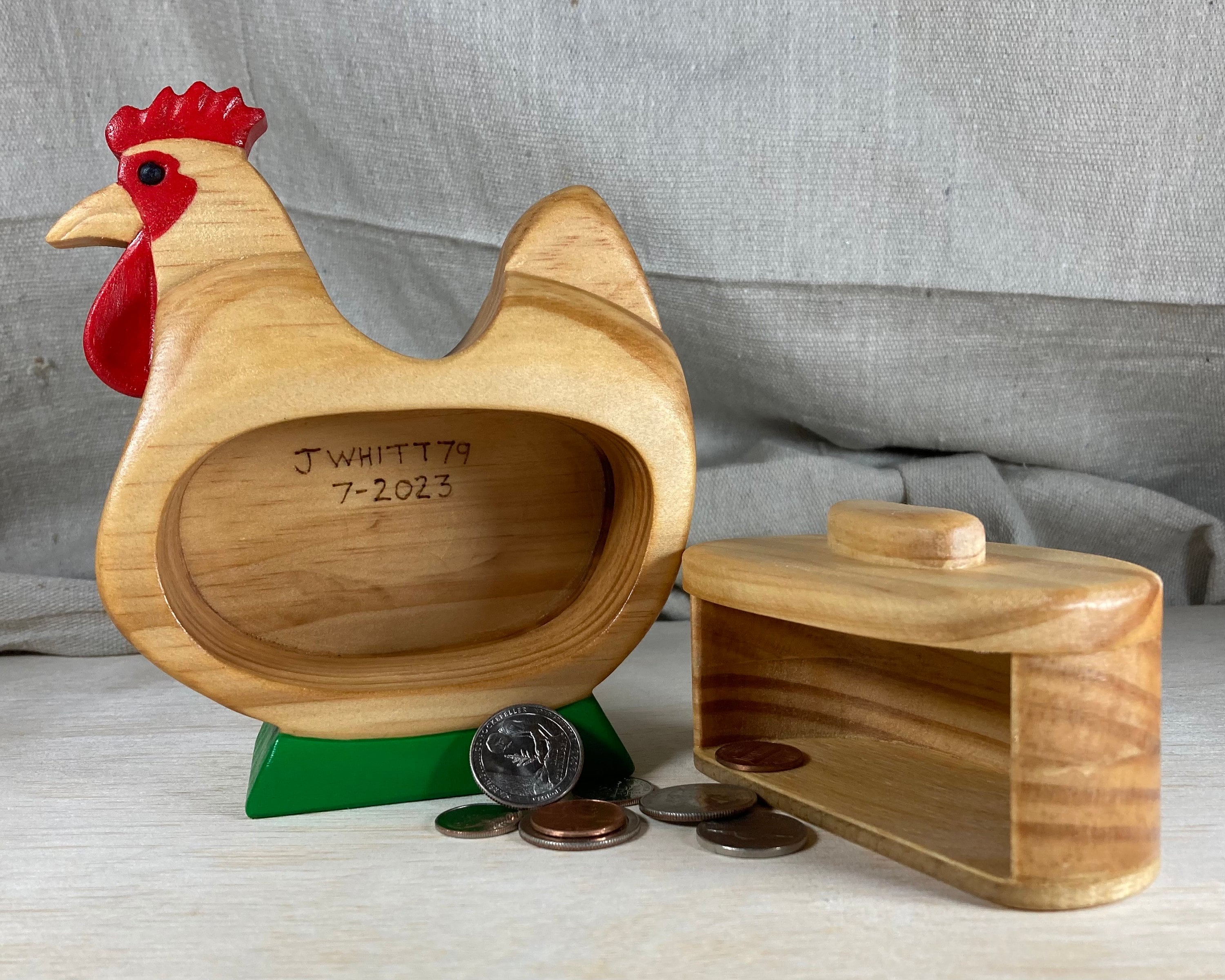 Folk Art Wood Chicken Buff Orpington Hen Box With Drawer - Etsy