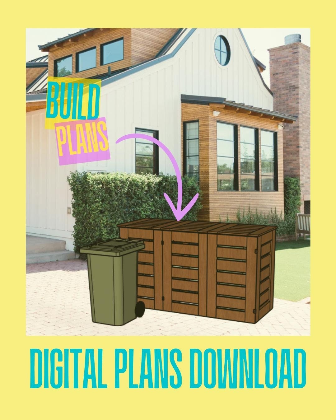 DIY Garbage 3 Bin Storage Enclosure - Recycling - Compost - Step by ...