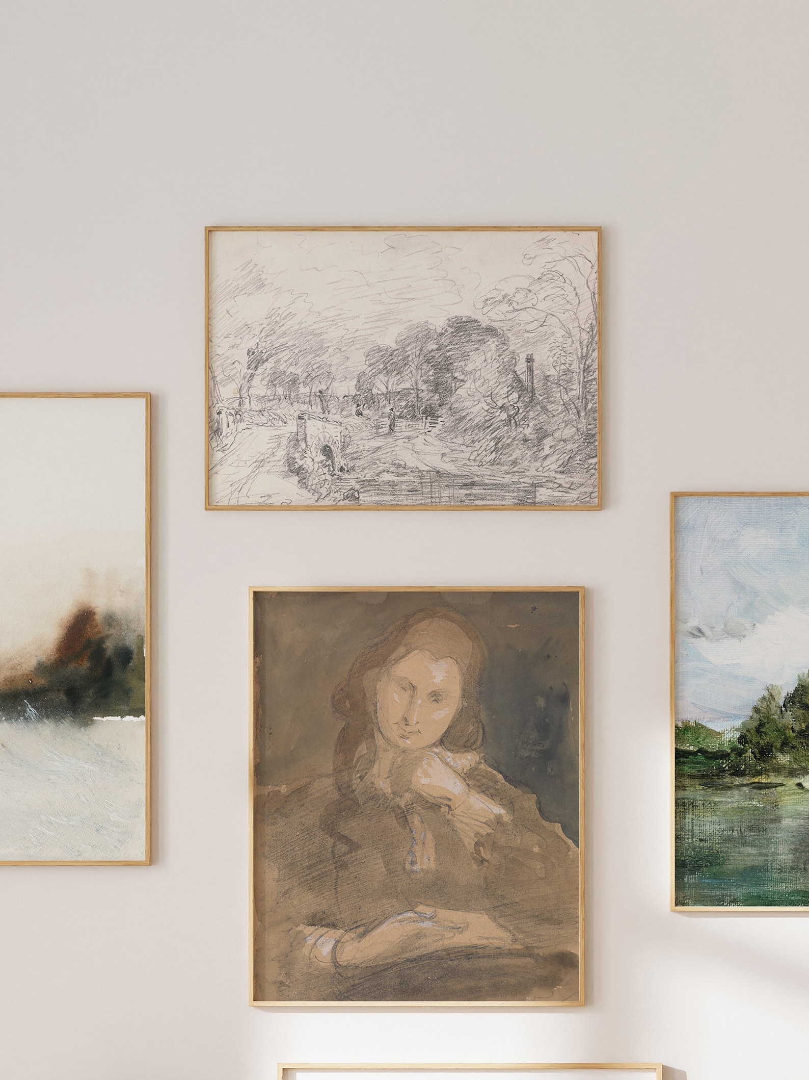 Promenade Drawing I | Landscape Drawing | Landscape Sketch Print ...