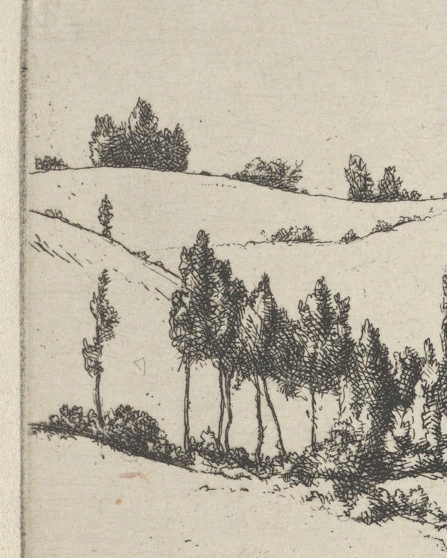 Hills Etching. Landscape Drawing. Vintage Landscape Wall Art. Landscape ...