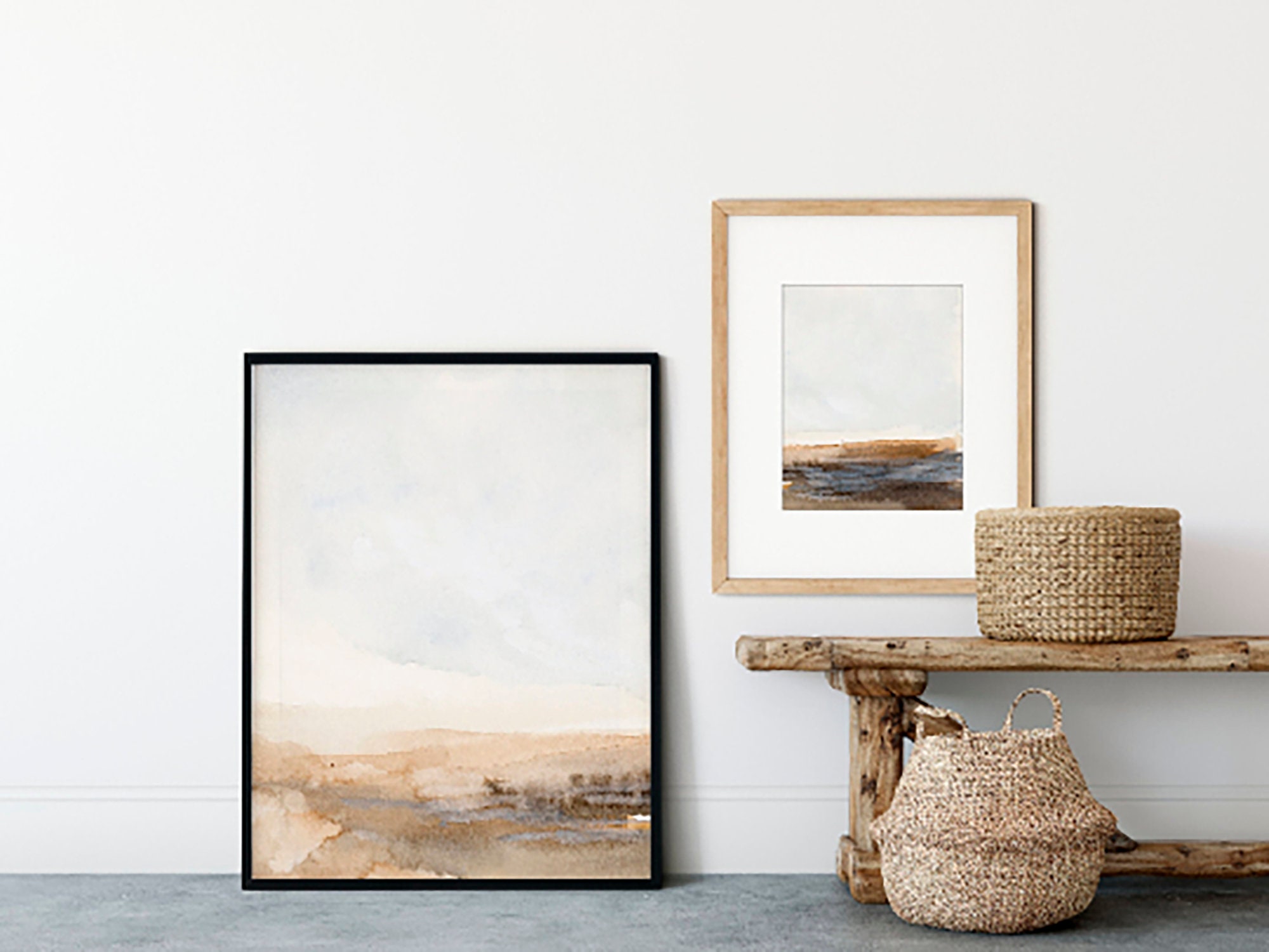 Rust Landscape Set of Two. Rust and Brown Modern Landscape Set - Etsy