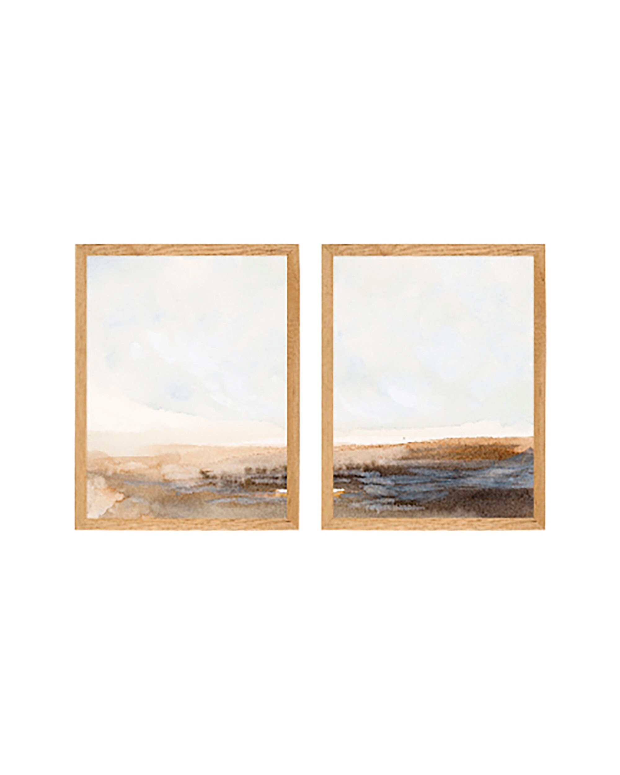 Rust Landscape Set of Two. Rust and Brown Modern Landscape Set - Etsy