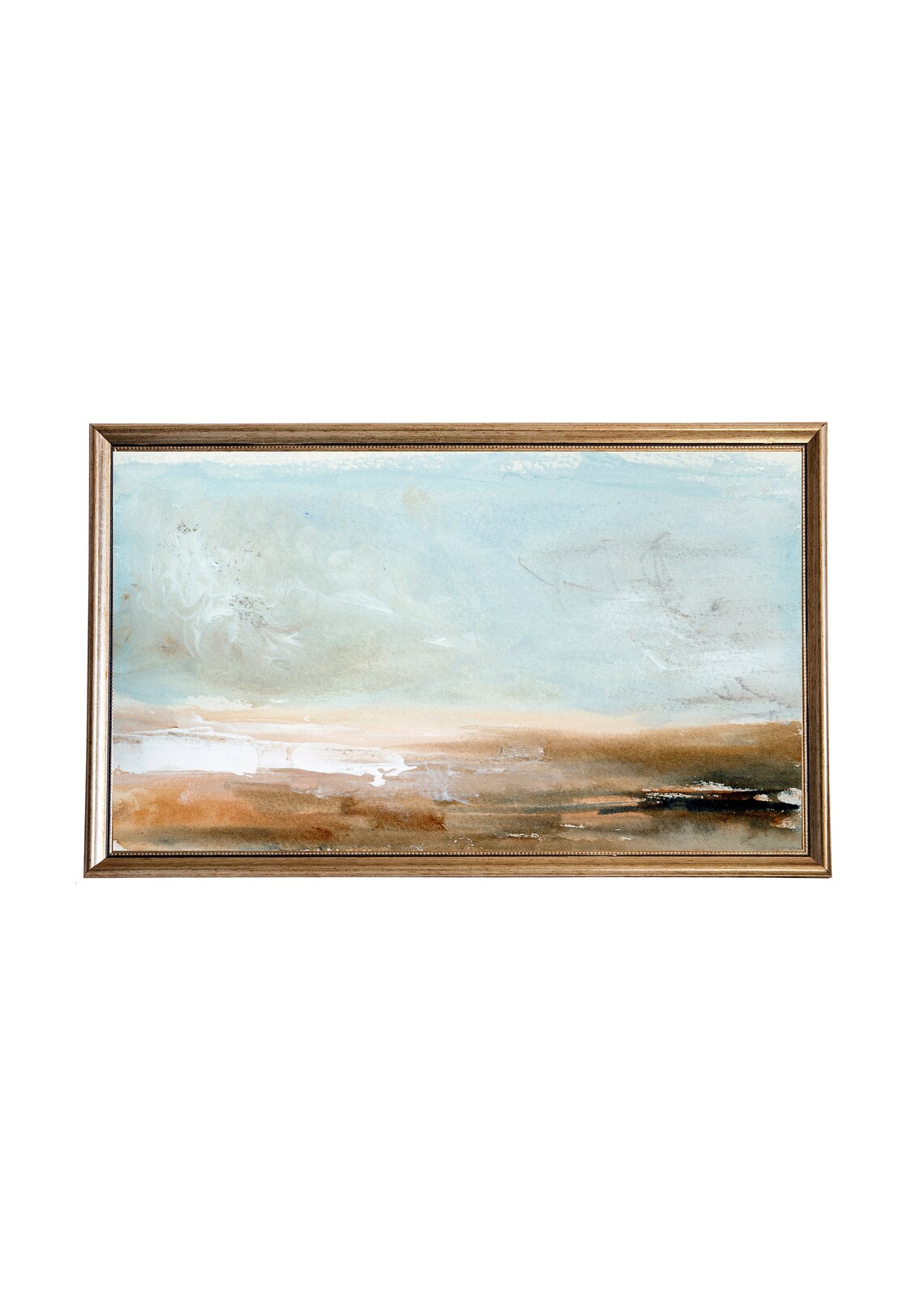 Abstract Seashore. Rust Watercolor Print. Rust and Blue Wall - Etsy