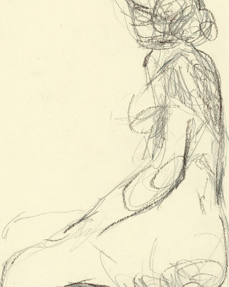 Seated Figure Study. Female Figure Drawing. Female Figure Art - Etsy