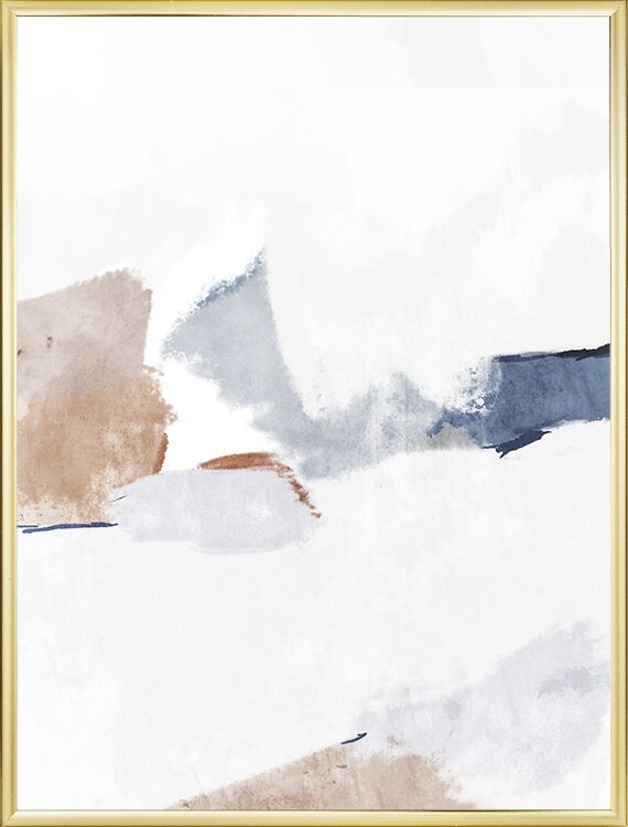 Navy Blue and Rust Abstract Wall Art. Modern Abstract Art. | Etsy Canada