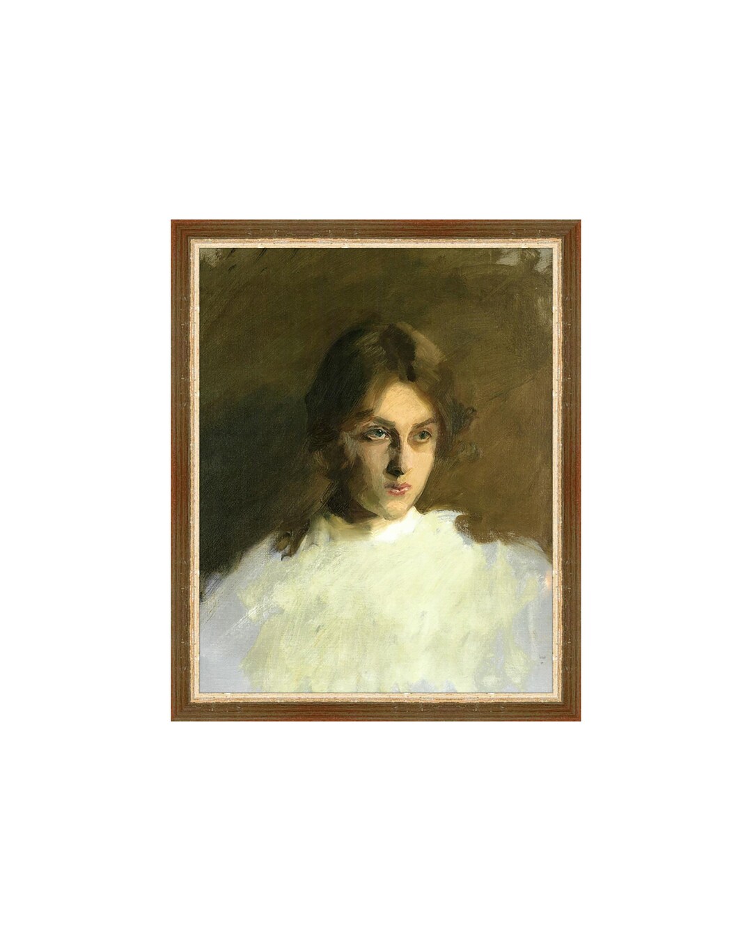 FRAMED. Portrait VI. Portrait Oil Painting. Framed Woman Portrait ...